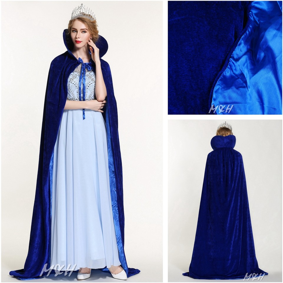 Velvet Cloak Cape 71" Satin High Collar Pageant Party Costumes Coat ...