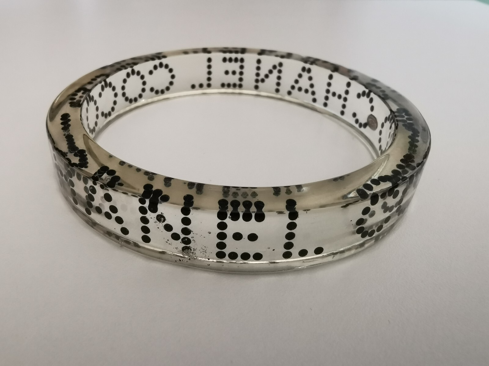 Authentic CHANEL bracelet Resin transparent bangle - … - Gem