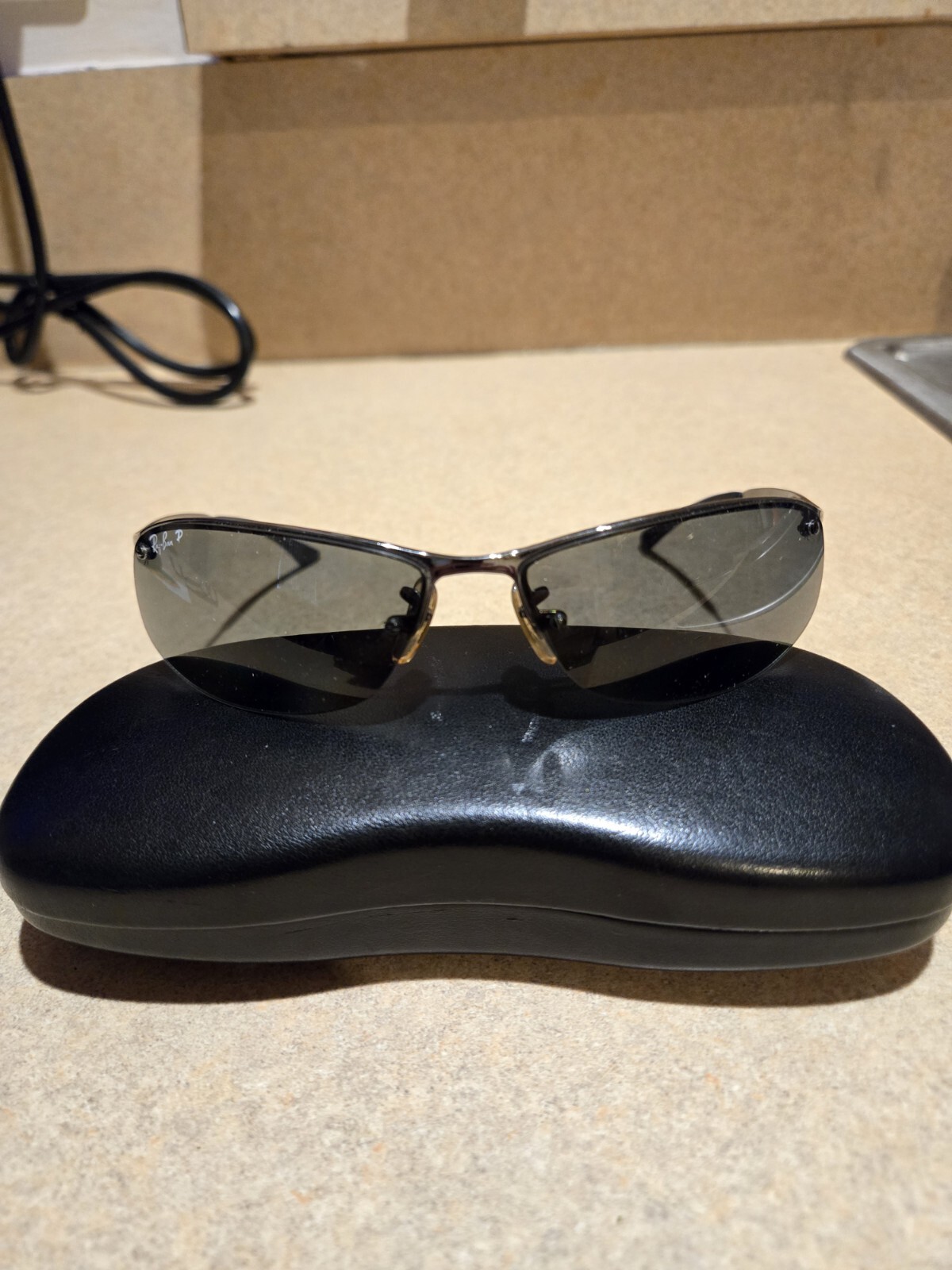 Ray-Ban Sunglasses RB3179 Top Bar Gray Silver POLARIZED 004/9A 63-15 ...
