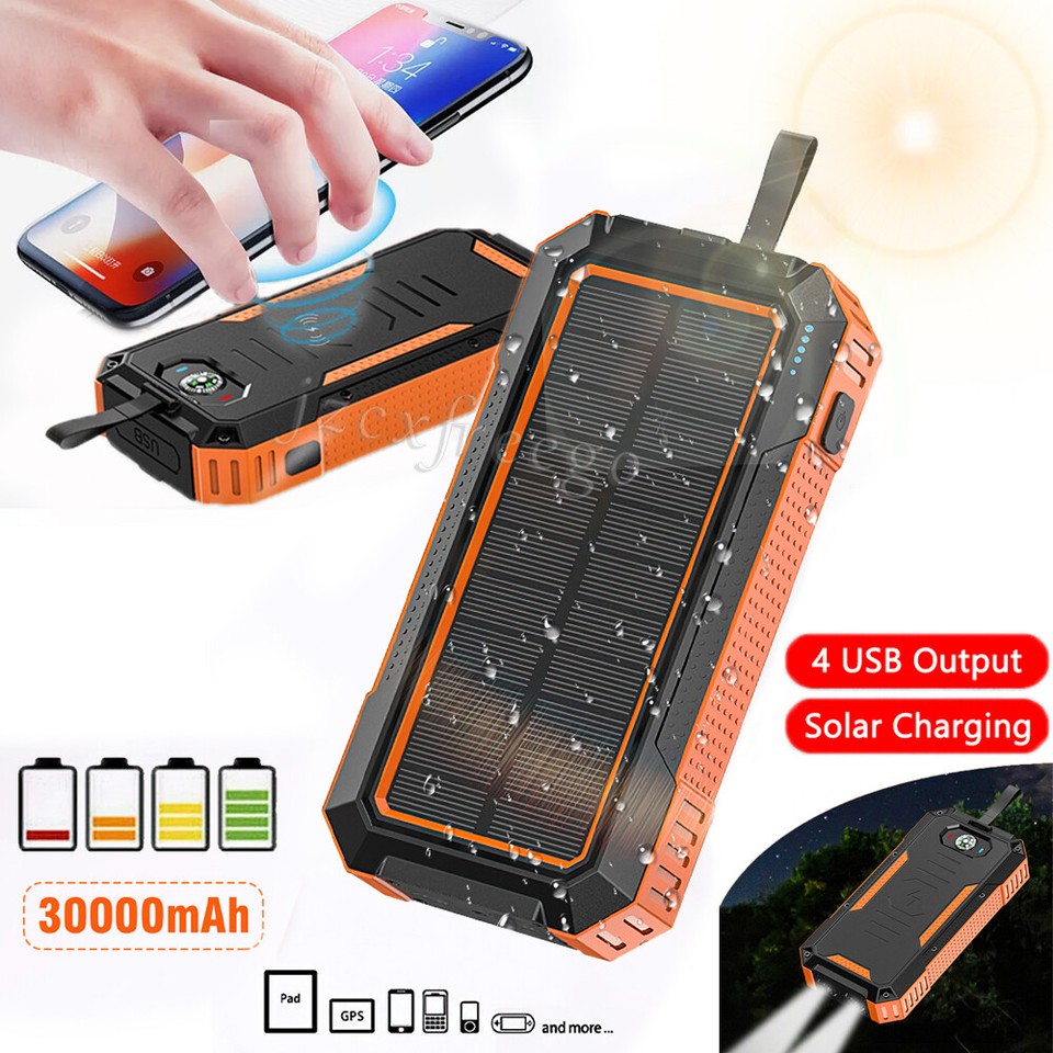 46800mAh Foldable Solar Panel Power Bank Outdoor Camping Phone Charger ...