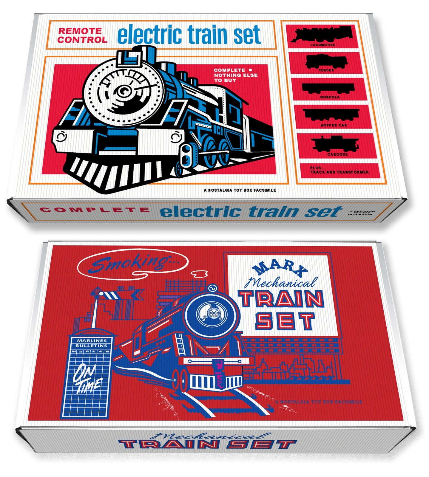 Marx "Mechanical Train Set" Box OR Marx "Complete Electric Train Set ...
