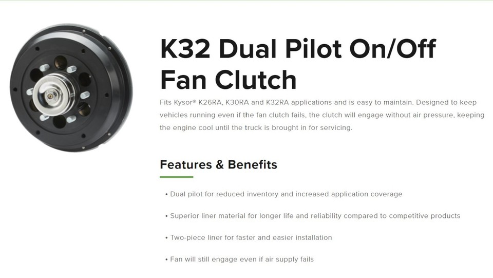 Horton Klondike K32 OEM Original Genuine Fan Clutch K9908504 Borgwarner ...