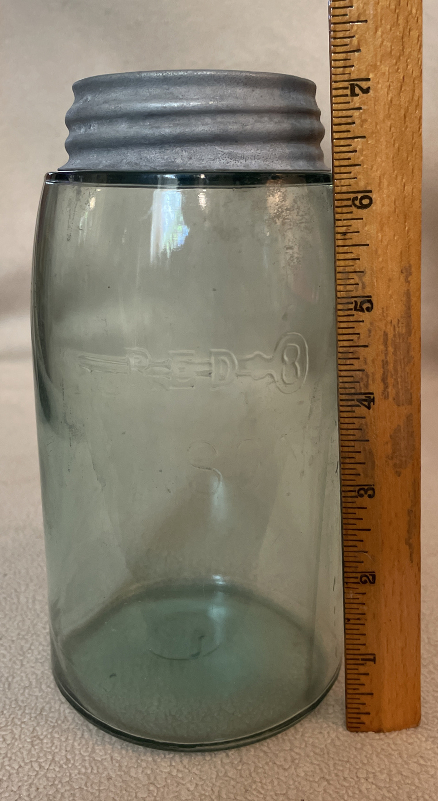 Vintage RedKey (Red Key) MASON Aqua Quart Fruit Jar (J23-19) | eBay