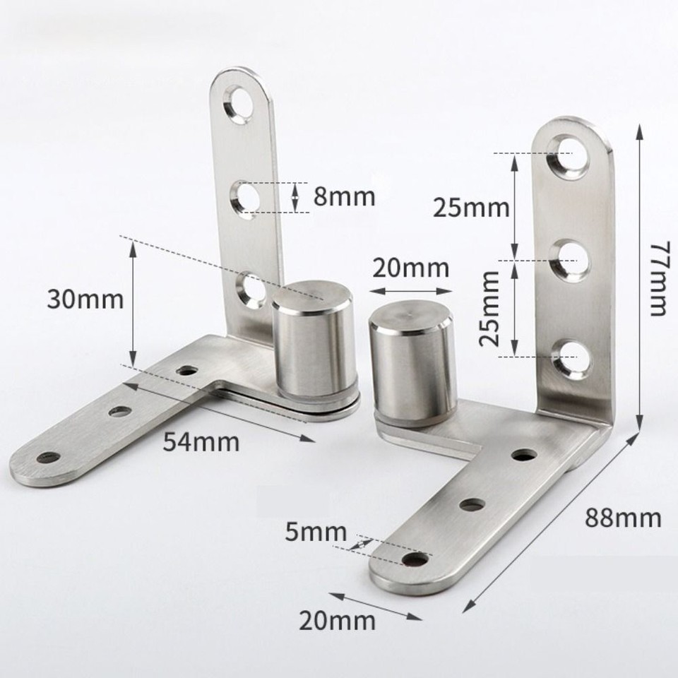 1pair 3mm Thick Rotary Axis Hinges Upper and Lower Shaft Revolving Door ...