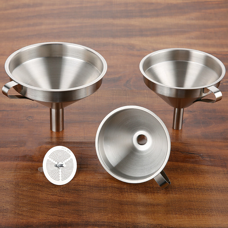 11/13/15cm Stainless Steel Pouring Funnel Kitchen Oil Water Liquid Tool ...