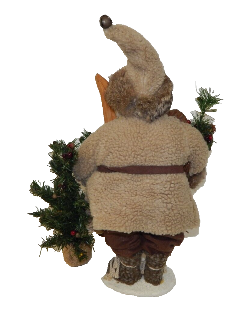 Collectors Edition - Woodland Fur Robed Santa Claus Skis Christmas Tree ...