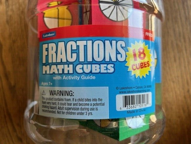 Lakeshore Fraction Math Cubes #FF832 w/ Activity Guide - 18 Cubes (38 ...