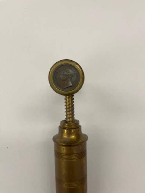 antique victorian solid brass double helix corkscrew in wooden box ...