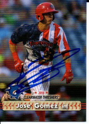 Jose Gomez 2018 Clearwater Threshers Autographed Signed Card | eBay