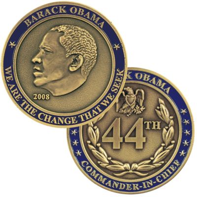 44TH PRESIDENT BARACK OBAMA WE ARE THE CHANGE WE SEEK 1.75" CHALLENGE ...