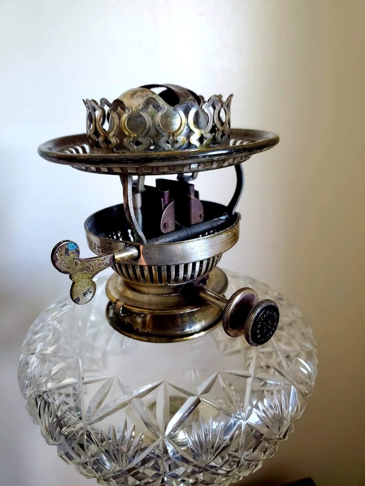 Antique 1800's Messenger's Corinthian Column Silverplated Banquet Oil ...