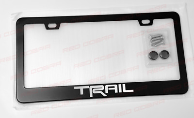 White TRAIL TRD STYLE Premium Black Metal License Plate Frame | eBay