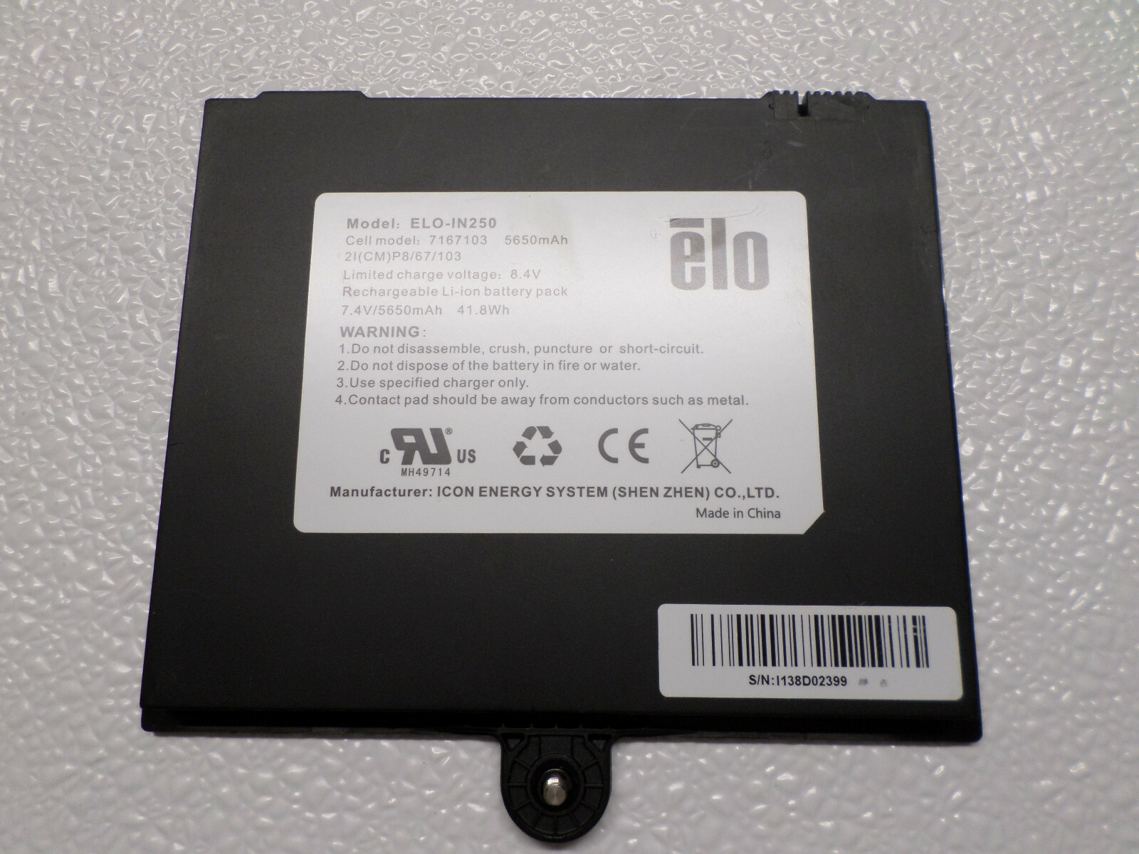 OEM 7.4V 41.8Wh ELO Lithium Ion Battery (ELO-IN250 / 7167103) for ...