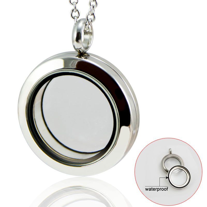 316L Stainless Steel Waterproof Screw Open Floating Glass Locket for ...