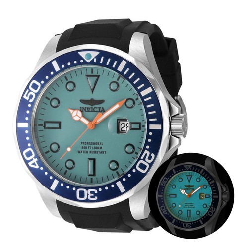 Invicta MEGA Grand Diver Men's LARGE 60mm Blue Lume Dial Quartz Watch ...