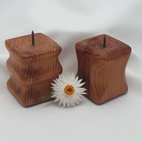 Elegantes Kerzenhalter Holz Vintage Fotos