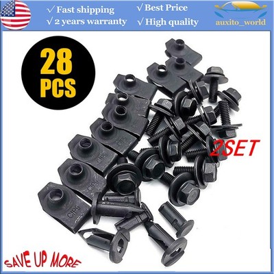 56x Splash Shield Guard Bumper Hardware Kit Body Bolt Clip for Infiniti ...