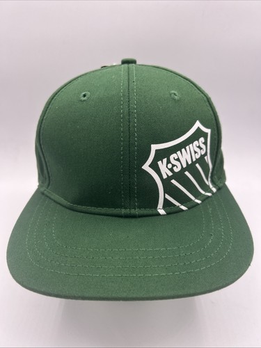 K-Swiss Hat Shield Logo "Green Offset" Baseball Snapback Cap 100% ...