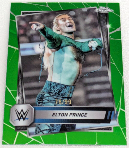 Elton Prince 2025 Topps Chrome WWE Green Refractor /99 SmackDown #74 | eBay