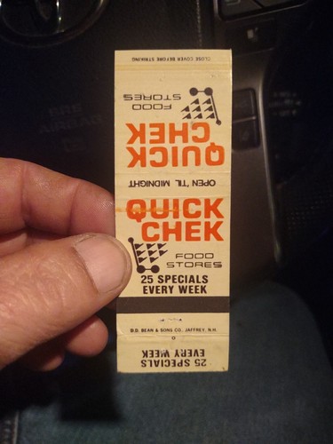 Vintage Quick Chek Food Stores Collectible Advertising Matchbook Cover ...