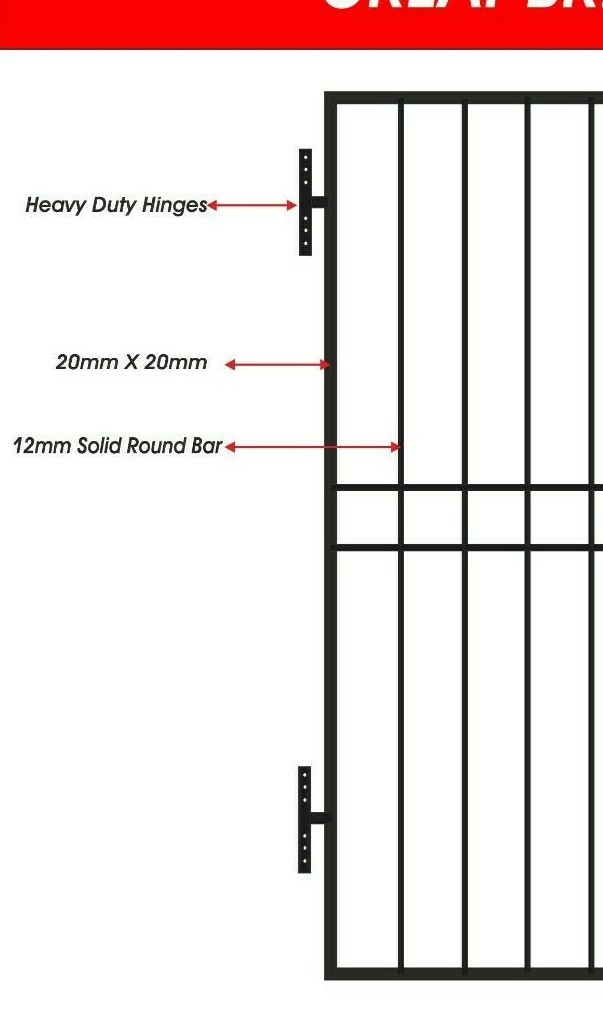 HEAVY DUTY STEEL SECURITY DOOR/GATE. METAL GARDEN SIDE GATE / WROUGHT ...