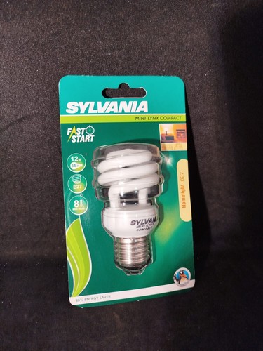 Sylvania Energy Saving Bulb E27 12W Power 55W Spiral Warm | eBay UK