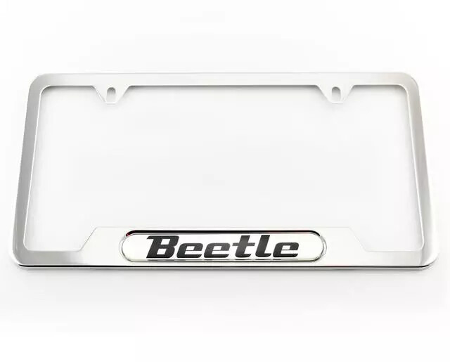 Genuine Volkswagen License Plate Frame - Beetle - Polished 5C0-071-801 ...