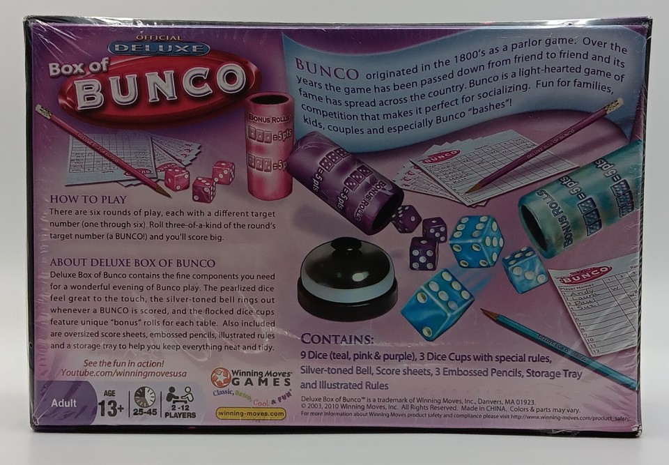 Box Of Bunco Deluxe Game Includes Full Size Bell NEW SEALED | eBay