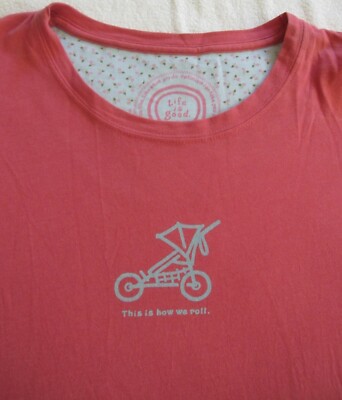 LIFE IS GOOD Creamy Tee Jogging Stroller Running SS TShirt Womens Size ...