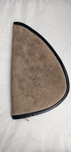 Small Suede Pistol Case Soft Sided Faux Fur Lined Zipper Gun Bag Pouch ...