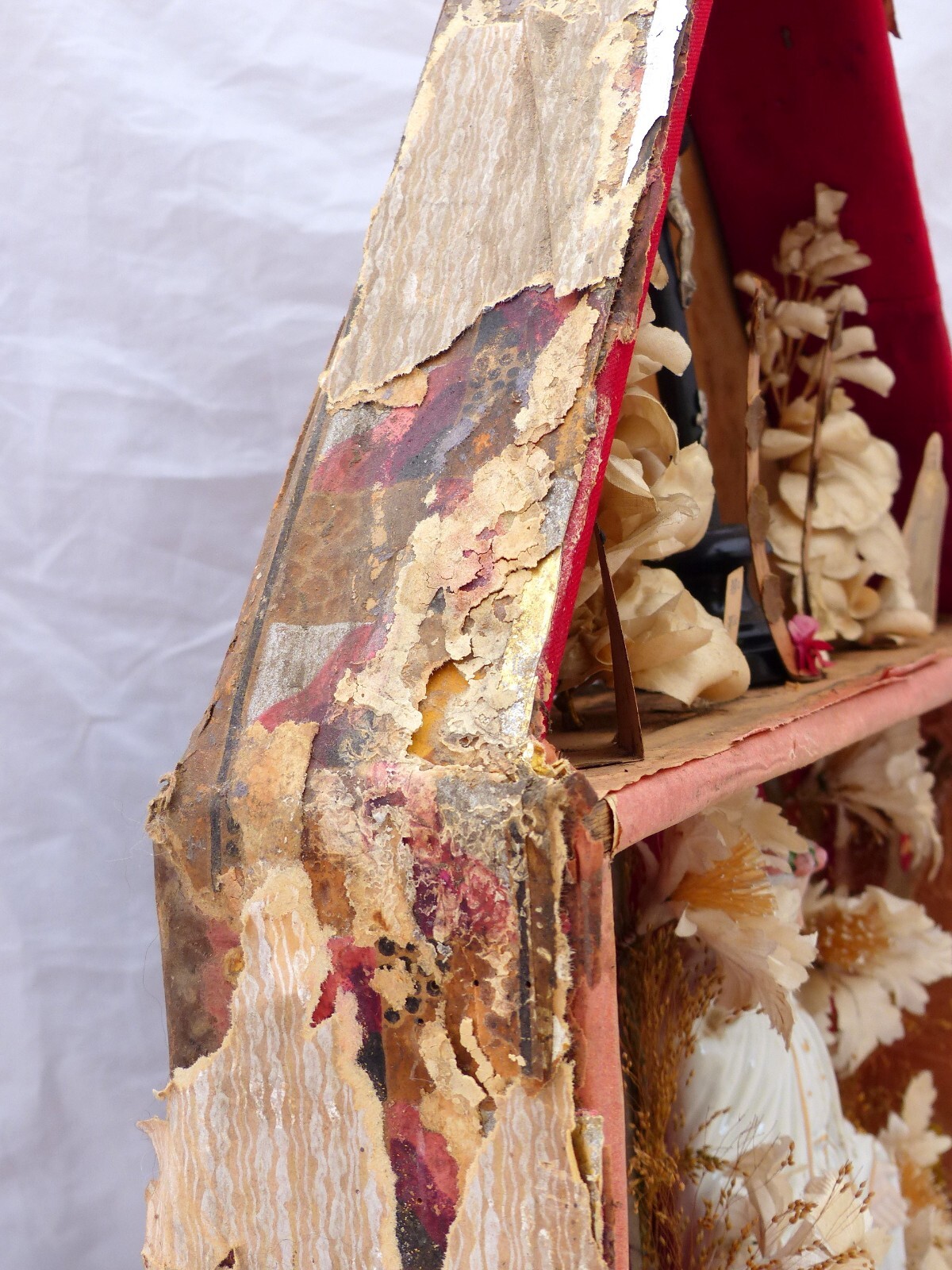 XXL 24" Antique French Diorama Box Ex Voto subject Religious Rare House ...