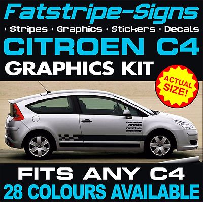 to fit CITROEN C4 GRAPHICS CAR VINYL DECALS STICKERS STRIPES 1.4 1.6 2. ...