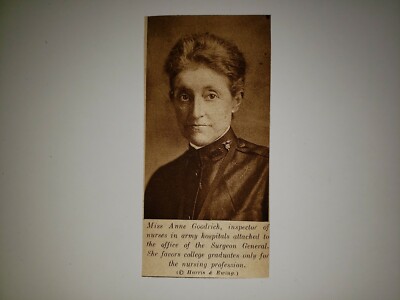 Anne Goodrich Nurse Army Hospitals Surgeon General 1918 WW1 World War 1 ...