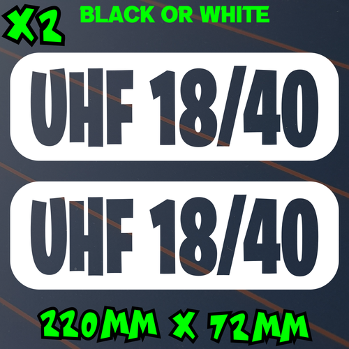 UHF 18/40 X2 Sticker Australia Car Decal Caravan Boat Radio For Jayco ...