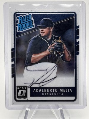 ADALBERTO MEJIA 2017 DONRUSS OPTIC RATED ROOKIE ON CARD AUTOGRAPH TWINS ...