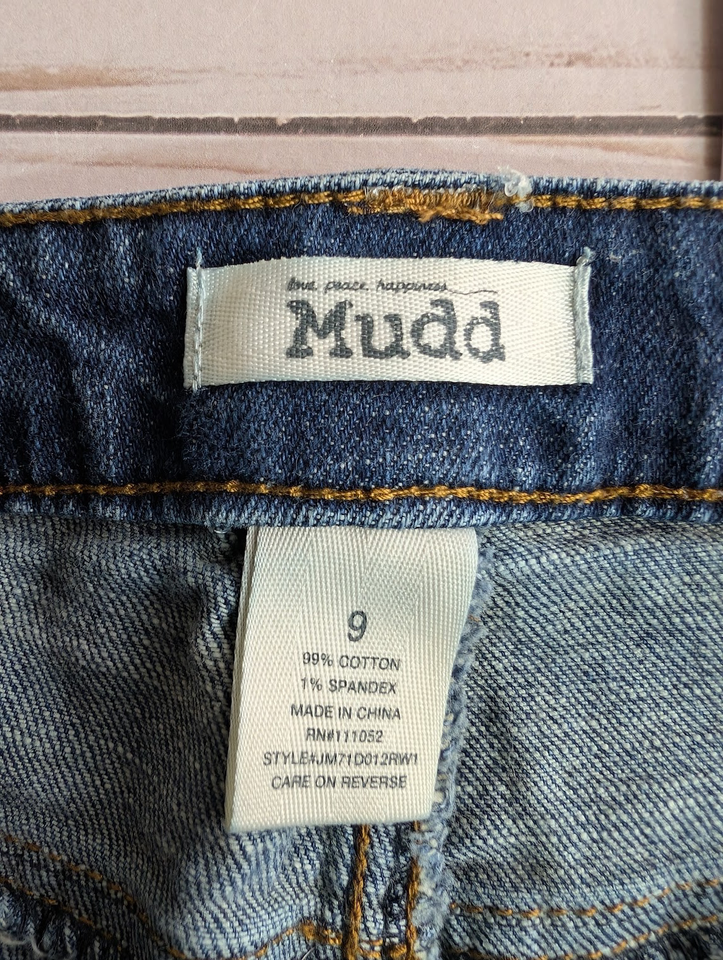 Mudd Size 9 Womens Juniors Blue Medium Wash Cut Off Jean Shorts | eBay