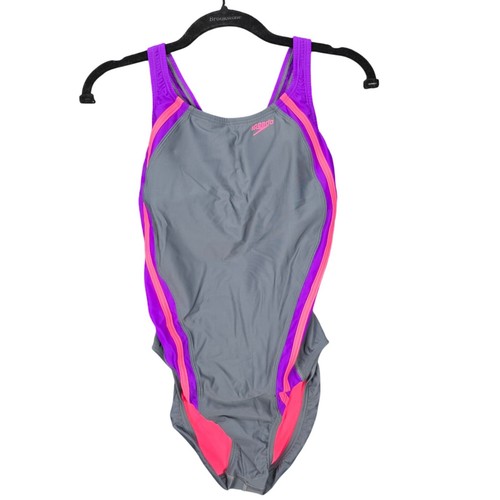 Speedo Womens PowerFLEX Eco One-Piece Swimsuit Party Pink Sz 10 Hydro ...