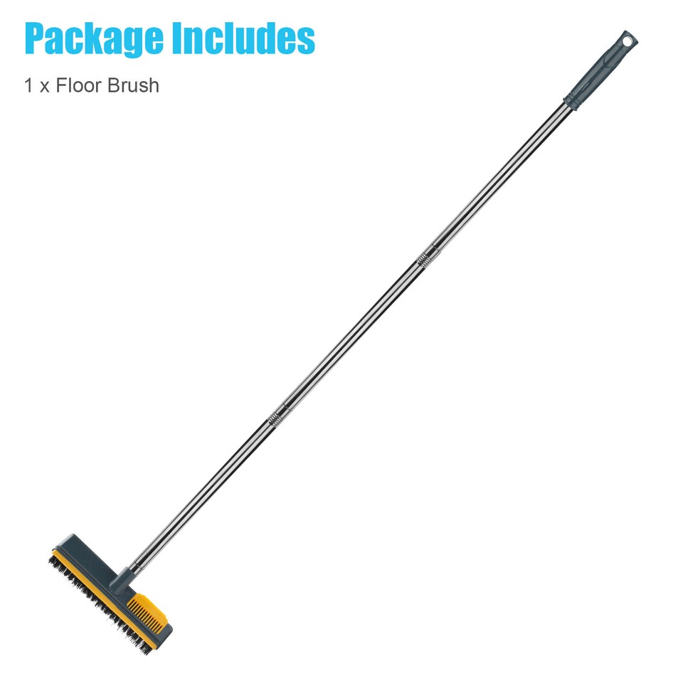 2 In 1 Long Handle Cleaning Tile Brush Floor Scrubber Broom with Stiff ...