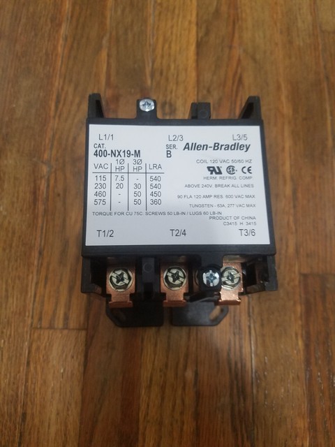 Allen-Bradley 400-NX19-M Contactor Definite Purpose 25A 4P 208/240Vac ...