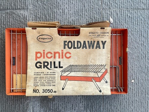 Vintage Structo #3050 Foldaway Picnic Grill Orange Deer Hunting | eBay