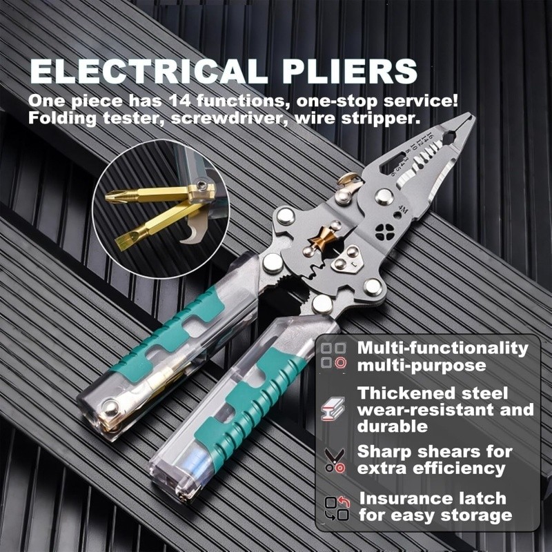 Folding Stylus Screwdriver Wire Stripper with Voltage Tester Electrical ...