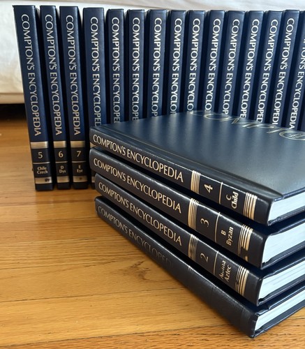 Comptons Encyclopedia Britannica 26 Vol Complete Set Blue Pad Leather ...