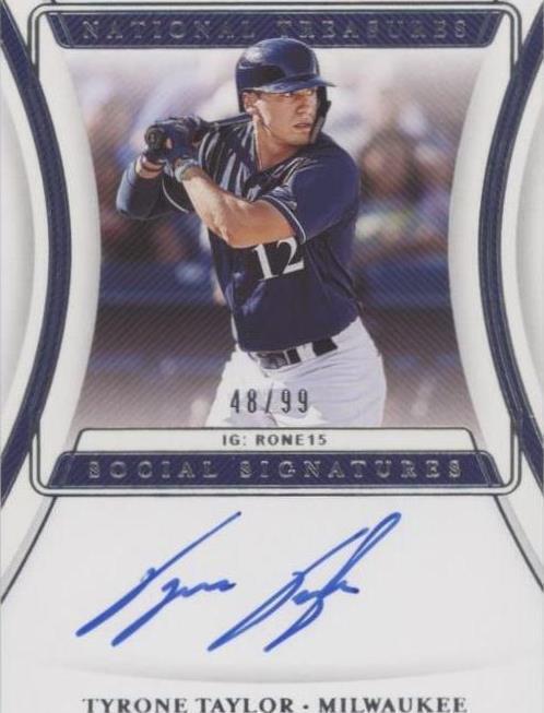 2020 Panini National Treasures - Social Signatures Tyrone Taylor #SS-TT ...