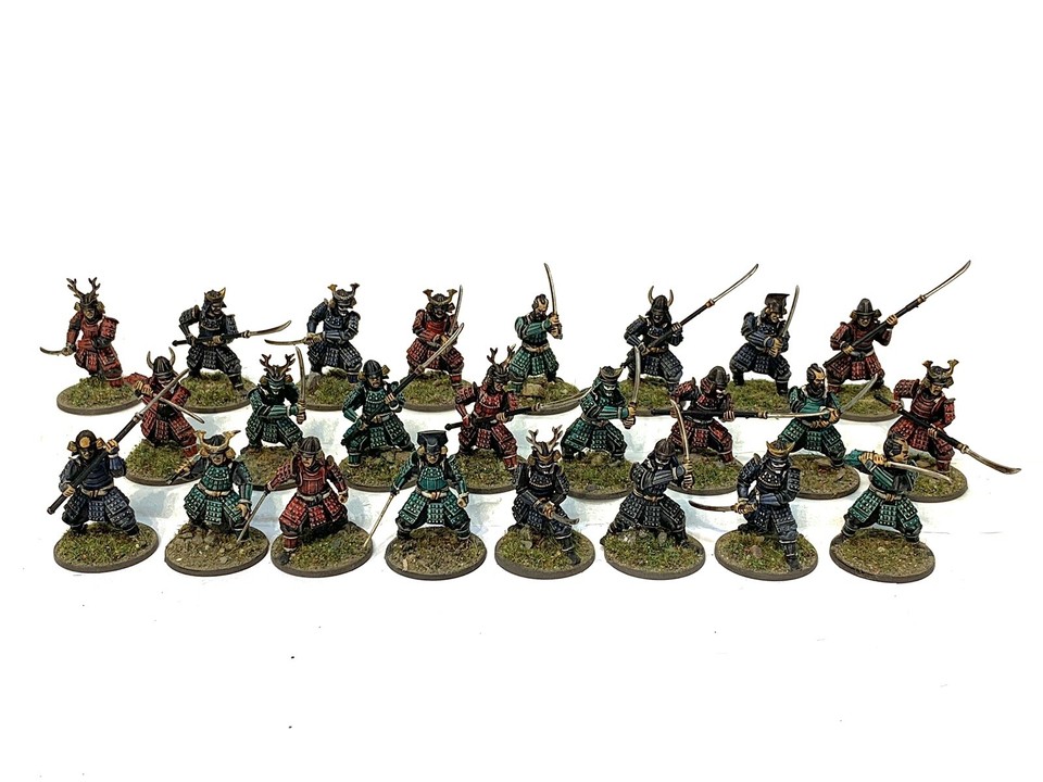 SAMURAI WARRIORS ARMY 24 28mm painted historical wargames MEDIEVAL ...