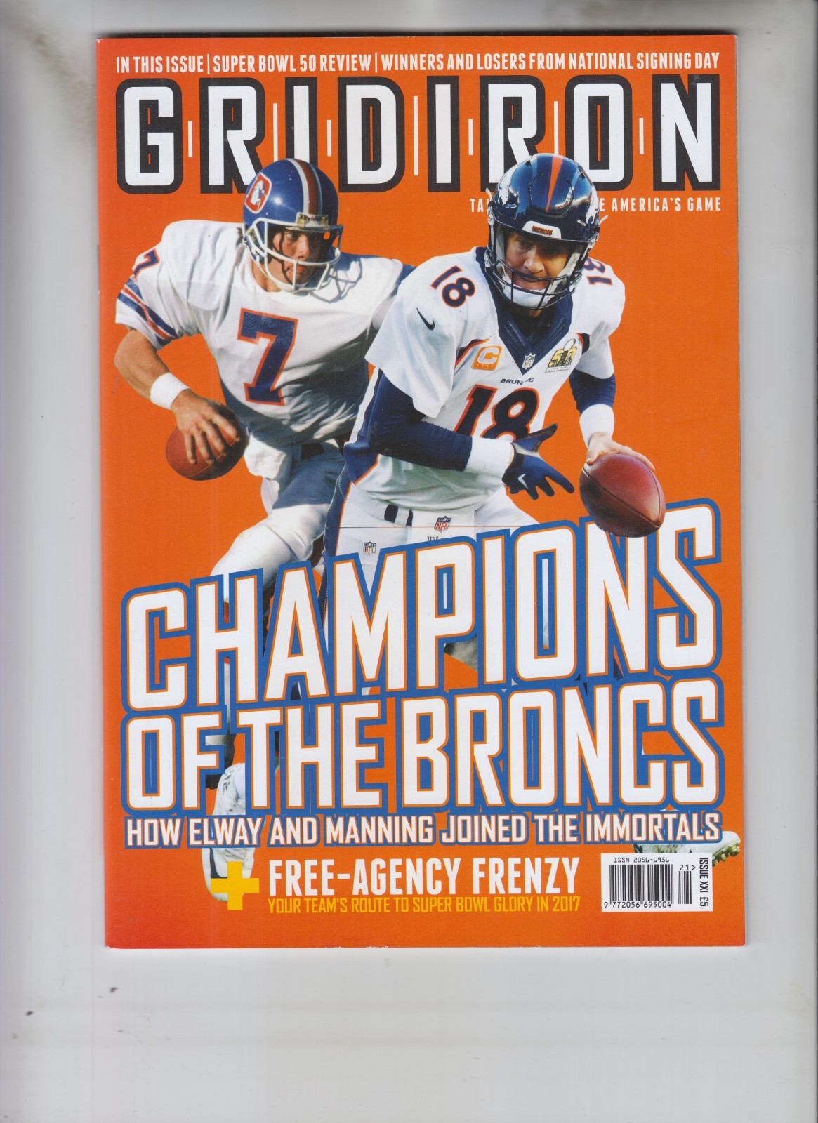 PRO FOOTBALL 2016 GRIDIRON MAGAZINE JOHN ELWAY PEYTON MANNING DENVER ...