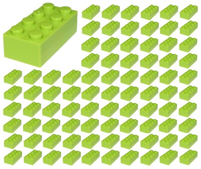 ☀️100 NEW LEGO 2x4 LIME GREEN Bricks (ID 3001) BULK Parts | eBay