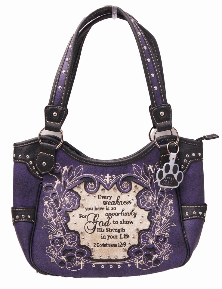 Western Purse Conceal Carry Cross Bible Scripture Verse Women Handbag ...