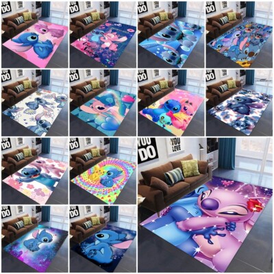 Lilo & Stitch Cartoon Floor Rug Carpet Bedroom Doormat Living Room Anti ...