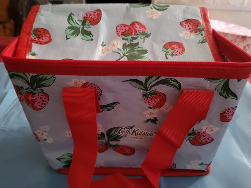 Cath Kidston London blue red strawberry lunch picnic bag retro ...
