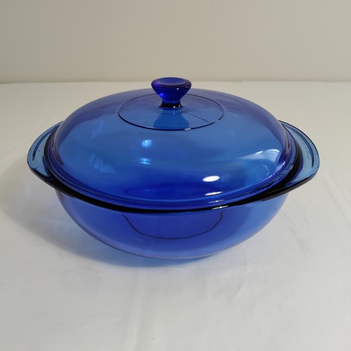 Vintage Pyrex Blue Cobalt Glass 2 Qt Baking Casserole Dish with Lid | eBay